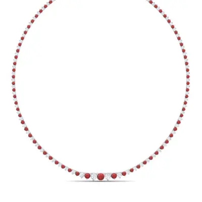 Graduated Red Carpet Ruby And Diamond Necklace (30.02cttw)