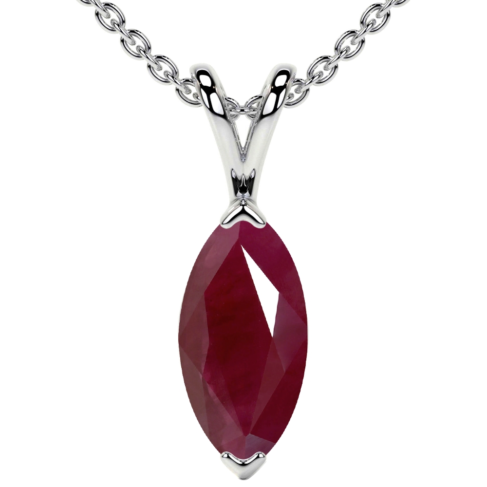 Marquise Ruby Solitaire Pendant (2.00cts.) A Quality