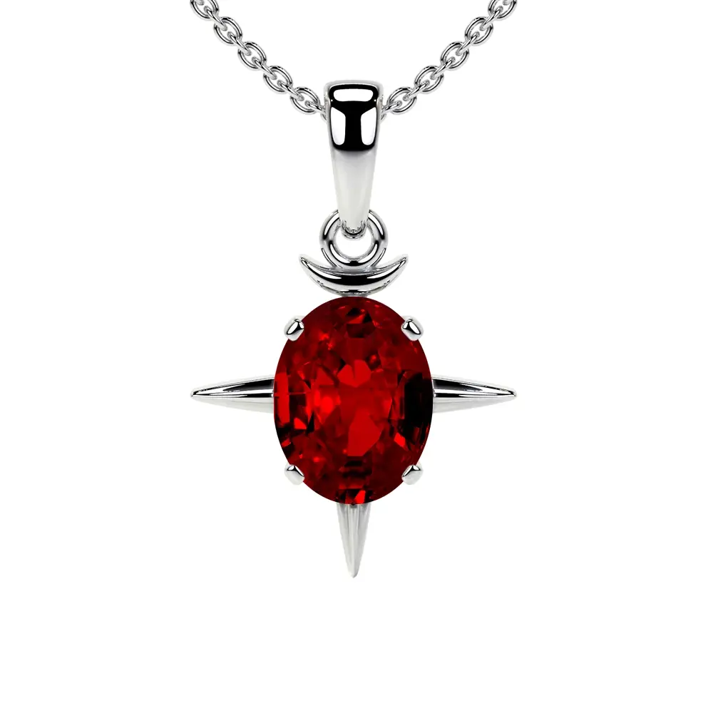 Natural Ruby Solitaire Pendant (1cts.) - AAAA quality