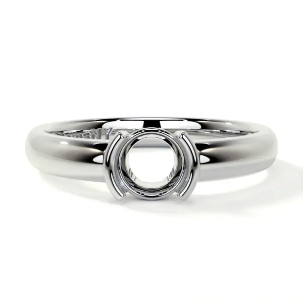 Half Bezel Set Solitaire Ring Setting | GemsNY