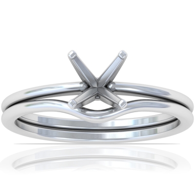 Classic Four Prong Petite Solitaire Matching Set Setting | GemsNY