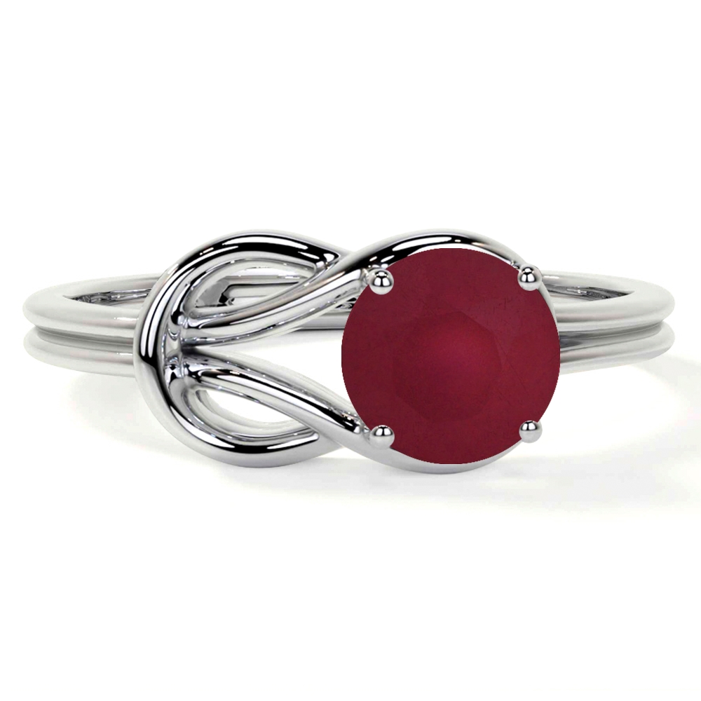 Vintage Prong Set Round Ruby Solitaire Ring(1.05cts.) A Quality