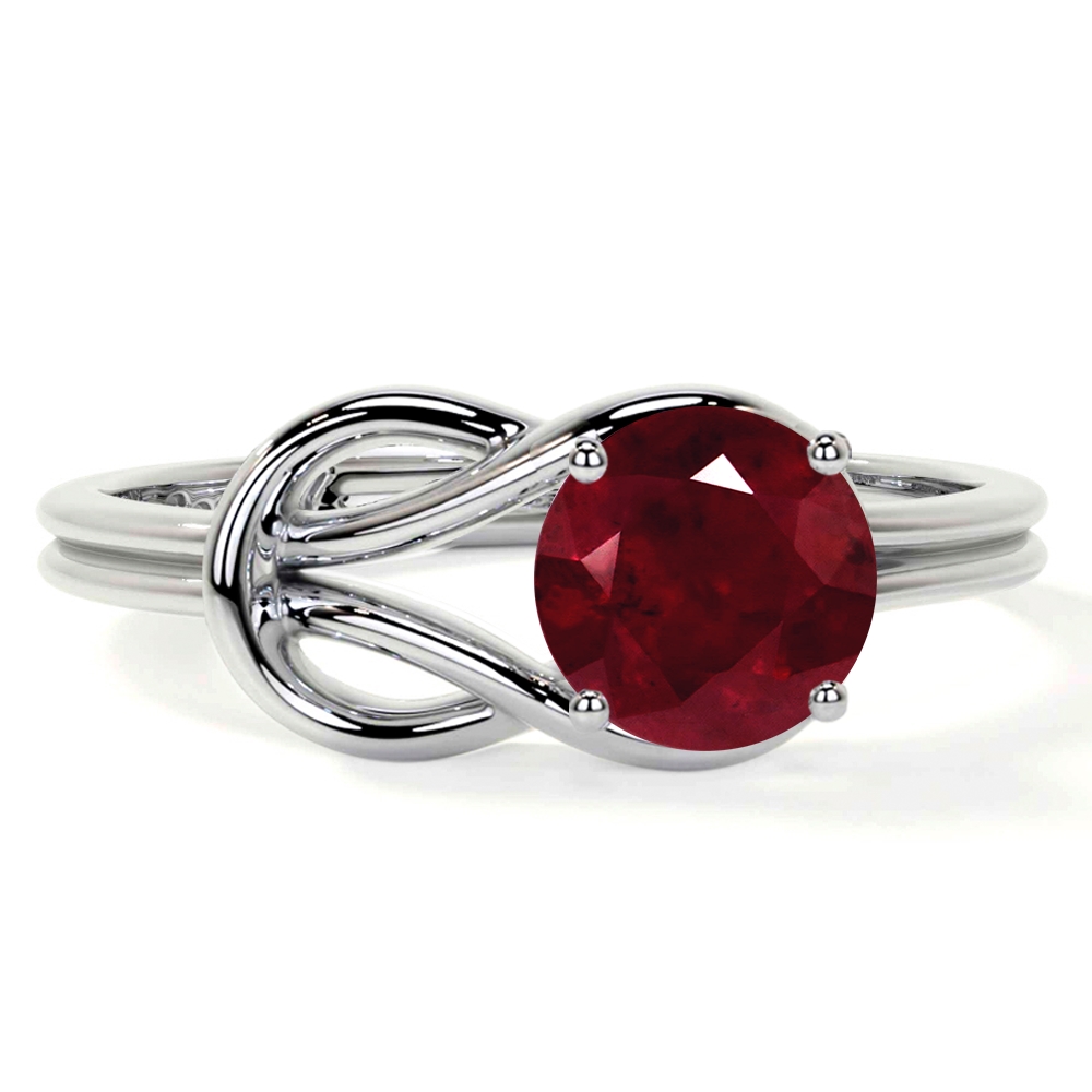 Vintage Prong Set Round Ruby Solitaire Ring(1.55cts.) AA Quality