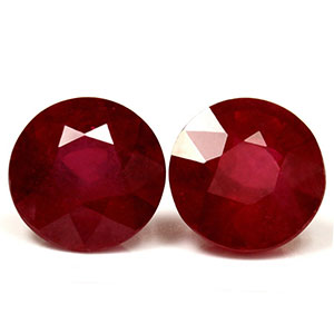 Composite 5.28 cttw. Ruby Round Matched Pair