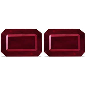 1.28 cttw. Emerald Cut Ruby Matched Pair | GemsNY