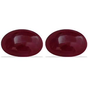 4.76 cttw. Ruby Cabochon Matched Pair | GemsNY
