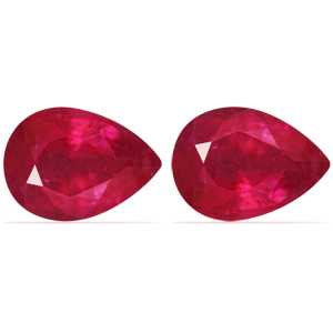 Composite 2.01 cttw. Ruby Pear Matched Pair
