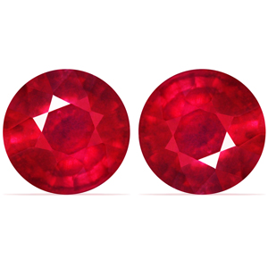 Composite 2.41 cttw. Ruby Round Matched Pair