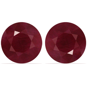 3.20 cttw. Ruby Round Matched Pair