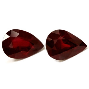 1.92 cttw. Ruby Pear Matched Pair | GemsNY