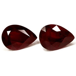 2.02 cttw. Ruby Pear Matched Pair | GemsNY