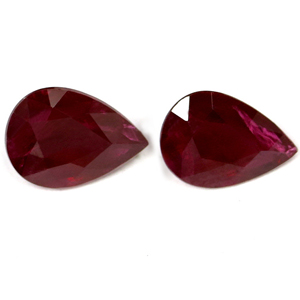 1.42 cttw. Ruby Pear Matched Pair