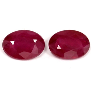 1.95 cttw. Ruby Oval Matched Pair