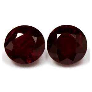 2.11 cttw. Ruby Round Matched Pair