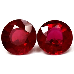 Composite 10.33 cttw. Ruby Round Matched Pair