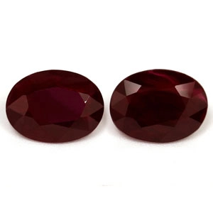 2.62 cttw. Ruby Oval Matched Pair
