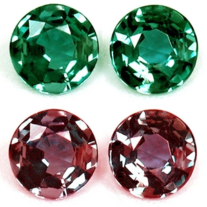 Untreated 0.17 cttw. Alexandrite Round Matched Pair | GemsNY