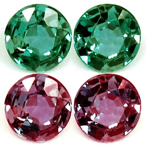 Untreated 0.17 cttw. Alexandrite Round Matched Pair