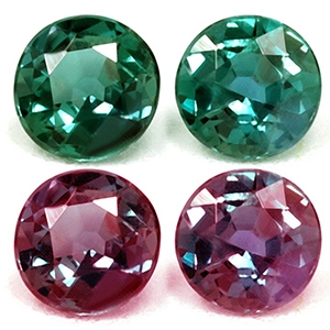 Untreated 0.24 cttw. Alexandrite Round Matched Pair | GemsNY