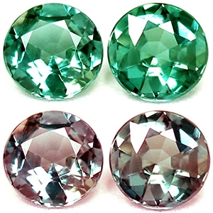 Untreated 0.25 cttw. Alexandrite Round Matched Pair | GemsNY
