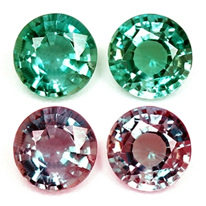 Untreated 0.38 cttw. Alexandrite Round Matched Pair | GemsNY