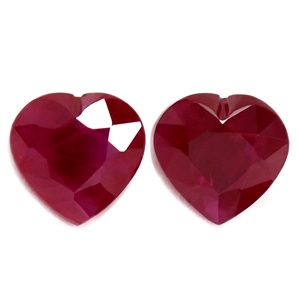 1.15 cttw. Ruby Heart Matched Pair, AA Quality | GemsNY