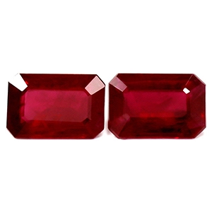 1.08 cttw. Emerald Cut Ruby Matched Pair | GemsNY