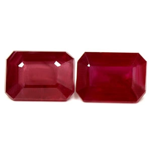 2.63 cttw. Emerald Cut Ruby Matched Pair | GemsNY