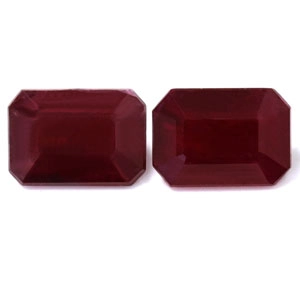 2.38 cttw. Emerald Cut Ruby Matched Pair | GemsNY