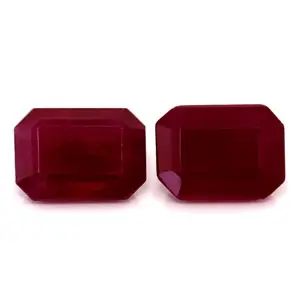 2.10 cttw. Emerald Cut Ruby Matched Pair, AA Quality | GemsNY