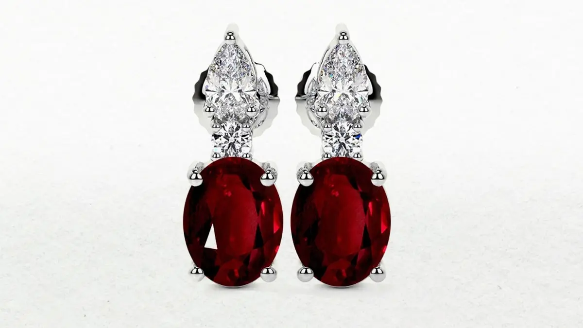 Shop Natural Ruby Earrings Studs Online for Women | GemsNY