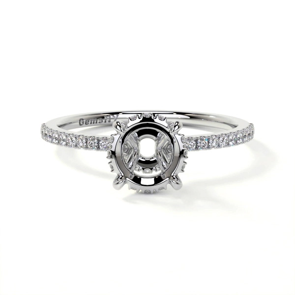 Double Hidden Halo Engagement Ring Setting with Round Diamonds (0.37 ...