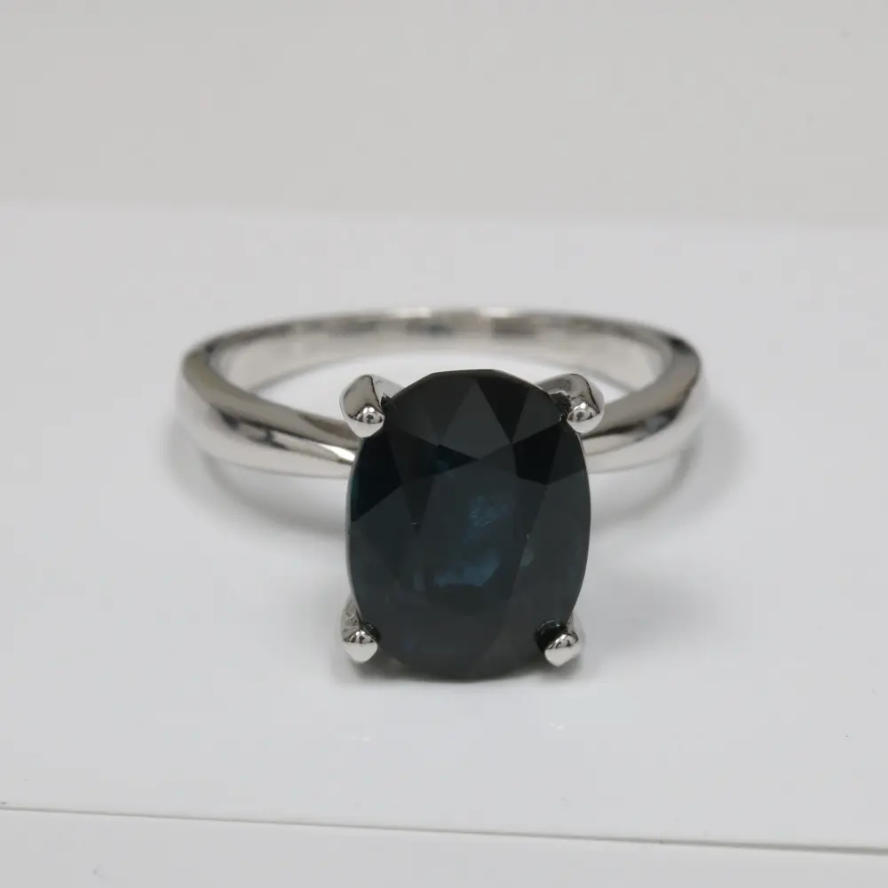 Oval Cut Blue Sapphire Solitaire Ring (7.04cts)